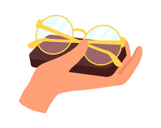 Hand holding glasses Royalty Free Vector Image