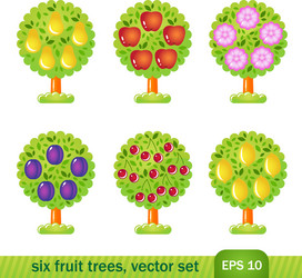 Fruit trees set Royalty Free Vector Image - VectorStock