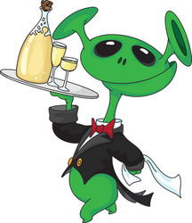 Alien with a tray Royalty Free Vector Image - VectorStock