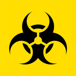 Distressed biohazard symbol on scratched wall Vector Image