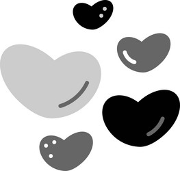 Heart set doodle4 cute hearts cartoon black Vector Image