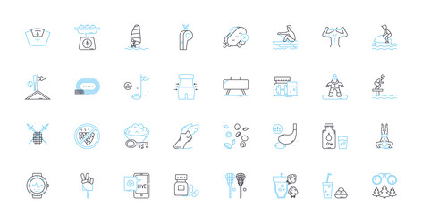 Diet nutrition linear icons set protein Royalty Free Vector