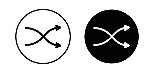 Shuffle arrow icon set cross random and double Vector Image