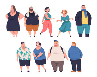 Full people character with plump body standing Vector Image