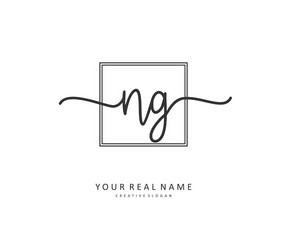 Ng initial letter handwriting and signature logo Vector Image