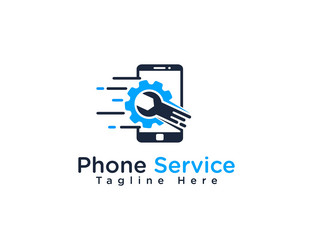 Phone fix and repair service store creative logo Vector Image