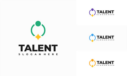 Talent logo designs concept rising star Royalty Free Vector