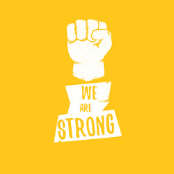 We are strong concept with a white Royalty Free Vector Image