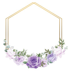 Beautiful square golden wedding photo frame Vector Image