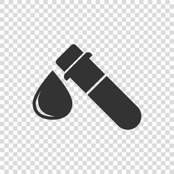 Blood in test tube icon in flat style laboratory Vector Image
