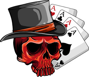 Aces and skull on white Royalty Free Vector Image