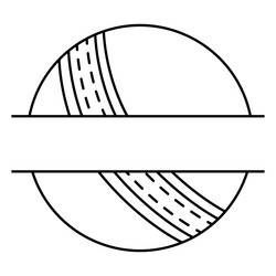 Stripped ball cricket label Royalty Free Vector Image