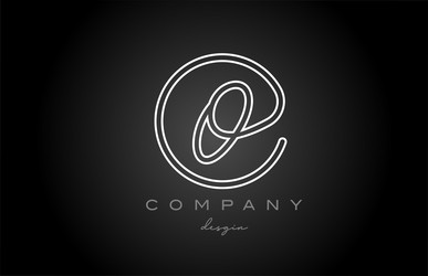 O black and white line alphabet letter logo Vector Image