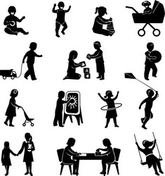 Happy black family with many children on nature Vector Image