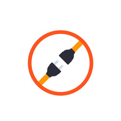 Electric plug with power connector linear icon Vector Image