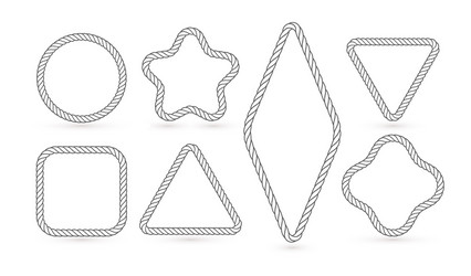 Nautical rope frames and borders marine Royalty Free Vector