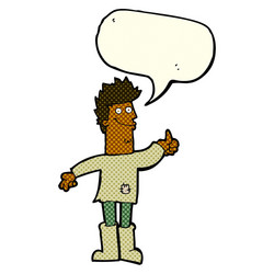 Cartoon poor boy with positive attitude Royalty Free Vector