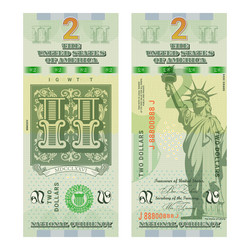 New vertical banknote of 20 us dollars 2024 Vector Image