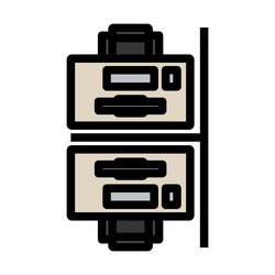 Top view of office desk workplace with computer Vector Image