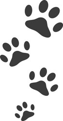 Heart and paw cartoon art on white background Vector Image