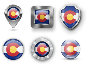 Usa state flag badges Royalty Free Vector Image