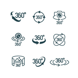 360 degrees view icon set Royalty Free Vector Image