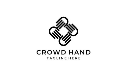 People group crowd social logo icon design Vector Image