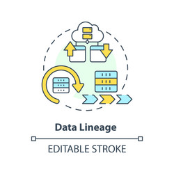 Data lineage blue gradient concept icon Royalty Free Vector