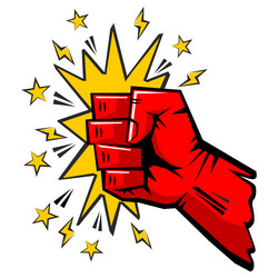 Hit fist comic style Royalty Free Vector Image