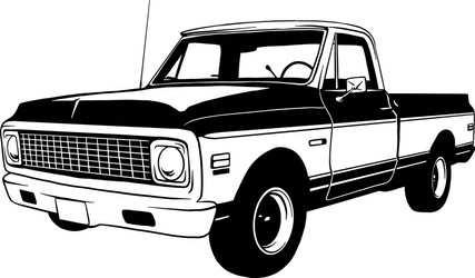 Pickup lifted 1972 muscle car classic car Vector Image