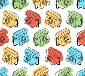 Retro phone pattern seamless telephone Royalty Free Vector