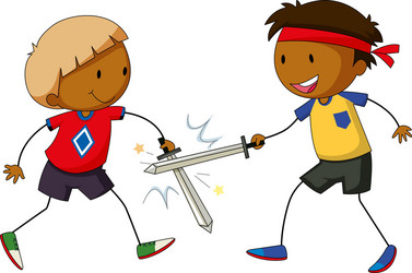 Fighting boys Royalty Free Vector Image - VectorStock