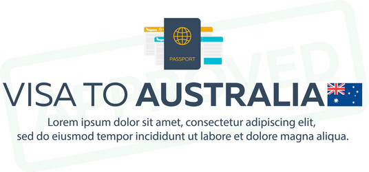 Visa to australia travel document Royalty Free Vector Image