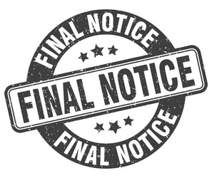 Final reminder stamp label round Royalty Free Vector Image