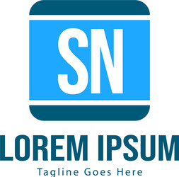 Initial sn logo template with modern frame Vector Image