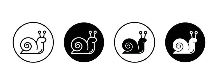 Snail icon set slow snails pictogram logo symbol Vector Image