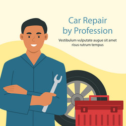 Hand drawn repair shop template design Royalty Free Vector