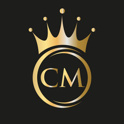 Letter dm crown logo royal for spa Royalty Free Vector Image