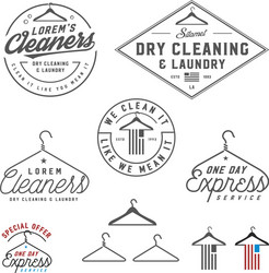 Set of retro carpet cleaning labels and emblems Vector Image