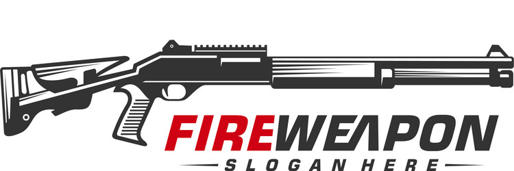 Weapon fire logo design machine gun Royalty Free Vector