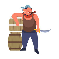 Cartoon pirate holding a sword Royalty Free Vector Image