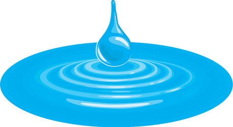 Water Drops Falling into Pure Water Royalty Free Vector