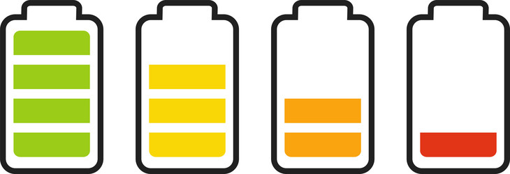 Battery level indicators Royalty Free Vector Image