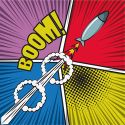 Kaboom explosion pop art comic design Royalty Free Vector