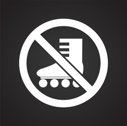 No roller skate allowed sign on white background Vector Image