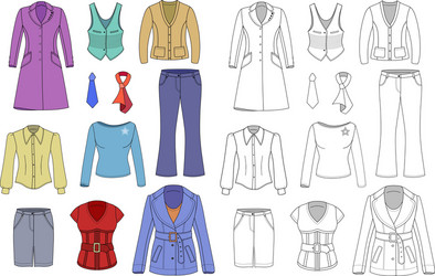 Women s clothes collection Royalty Free Vector Image