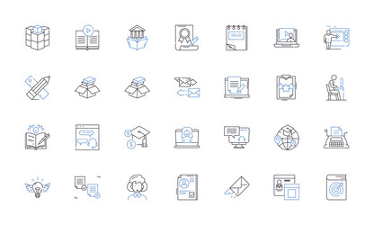 Spiritual journey line icons collection awakening Vector Image