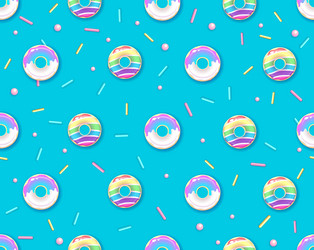 Seamless pattern with colorful sweet donuts Vector Image