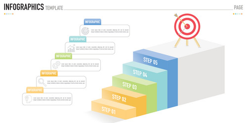 Stair ladder mind map isometric infographic Vector Image