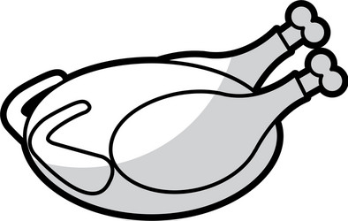 Thanksgiving turkey food icon Royalty Free Vector Image